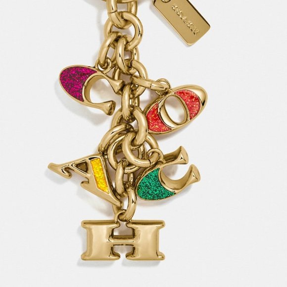 Coach | Accessories | Coach Mix Key Fob Metal Enamel Glitter Metallic ...